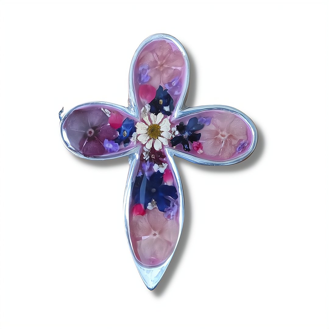 clover cross | Handmade with Pressed Flowers in Mexico – Guadalupe Gifts