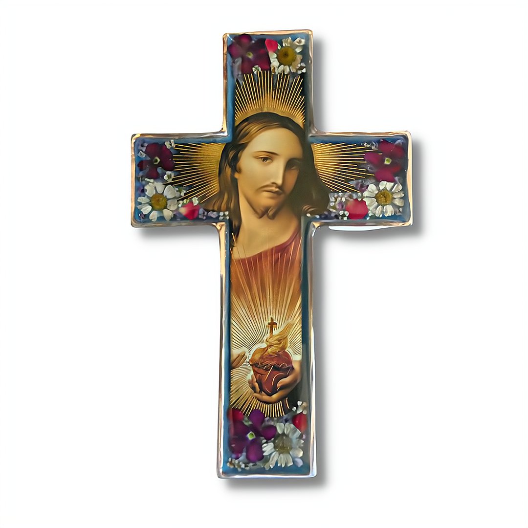 Sacred Heart Cross 6.5" | Guadalupe Gifts