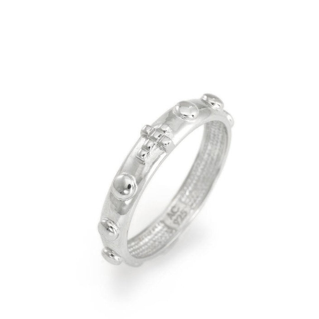sterling silver rosary ring | Made in Italy – Guadalupe Gifts